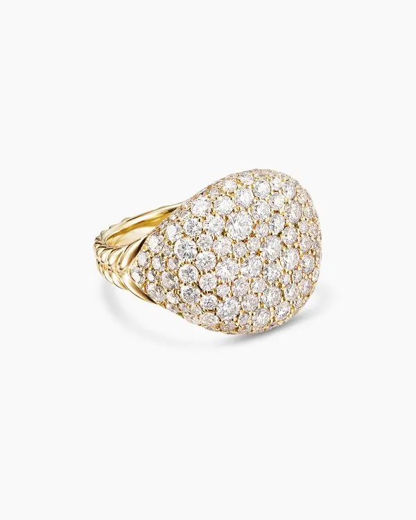 David Yurman 18k Yellow Gold Pavé Pinky Ring - Diamond