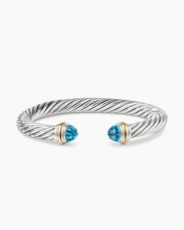 David Yurman Classic Cable Bracelet With - Blue Topaz