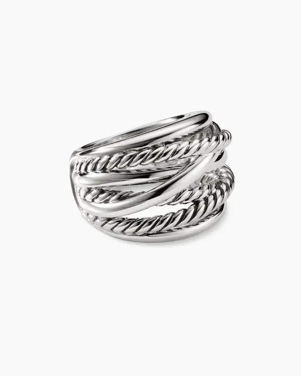 David Yurman Sterling Silver Crossover Ring - All Sterling Silver