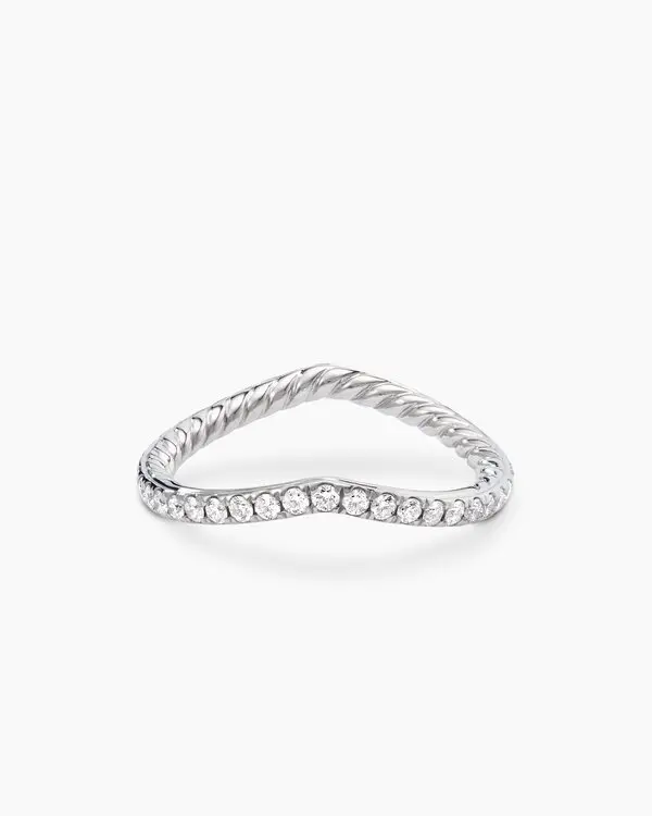 David Yurman Dy Crossover® Platinum Nesting Band Ring - Diamond