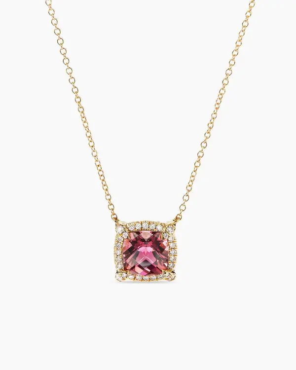 David Yurman Petite Chatelaine Pendant Necklace - Pink Tourmaline