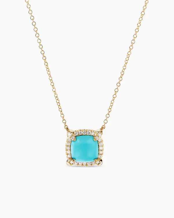 David Yurman Petite Chatelaine And Diamond Pendant Necklace - Turquoise