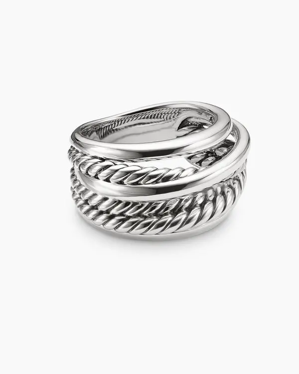 David Yurman Sterling Silver Crossover Ring - All Sterling Silver