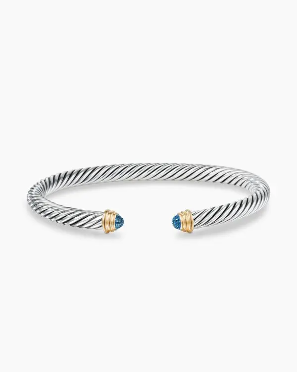 David Yurman Cable Bracelet With - Blue Topaz