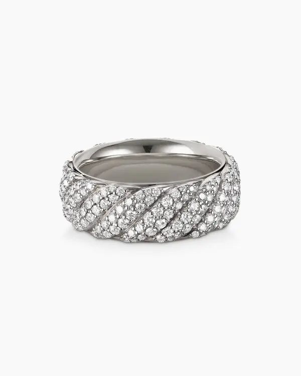 David Yurman Sculpted Cable Pavé Band Ring - Diamond