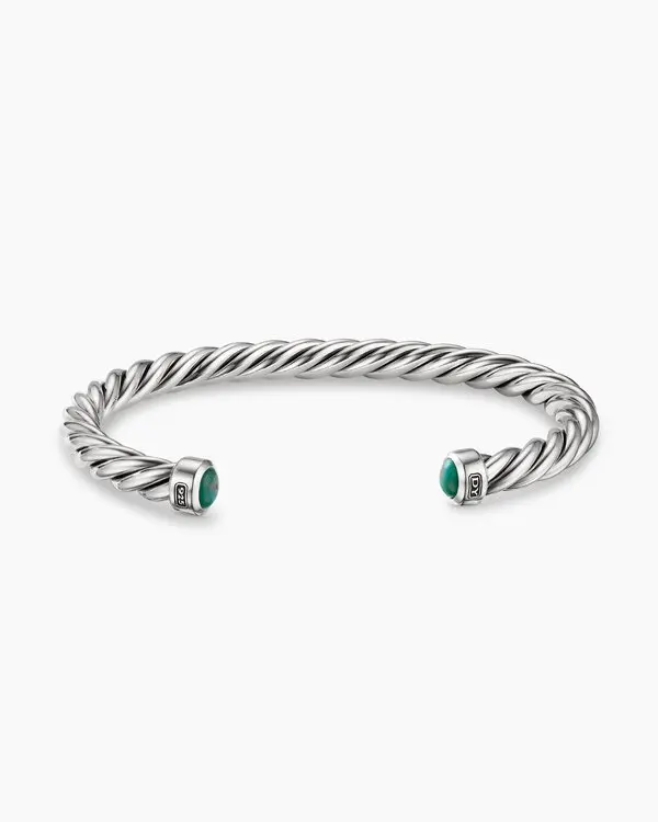 David Yurman Cable Cuff Bracelet With Turquoise - Chinese Turquoise