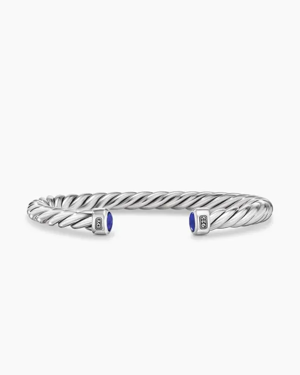 David Yurman Cable Cuff Bracelet With Turquoise - Lapis Lazuli