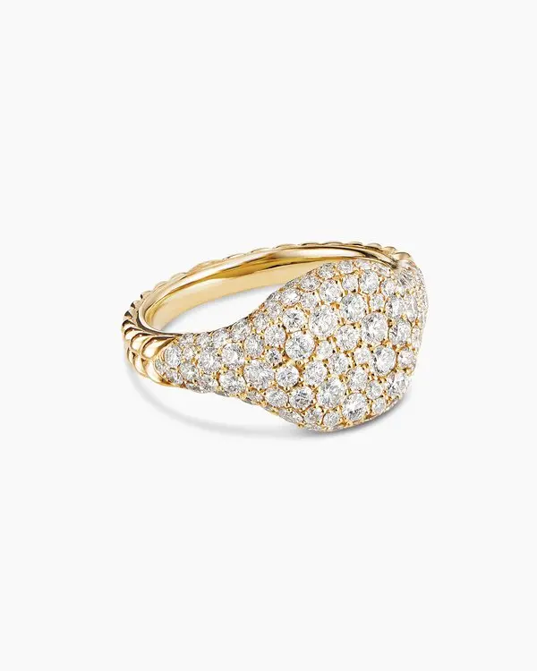 David Yurman 18k Yellow Gold Pavé Pinky Ring - Diamond