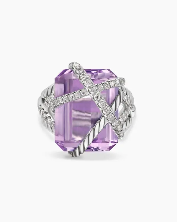David Yurman Cable Wrap Ring With Diamonds - Lavender Amethyst