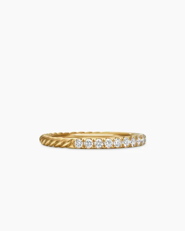 David Yurman Cable Collectibles® Stack Ring With Diamonds - Diamond