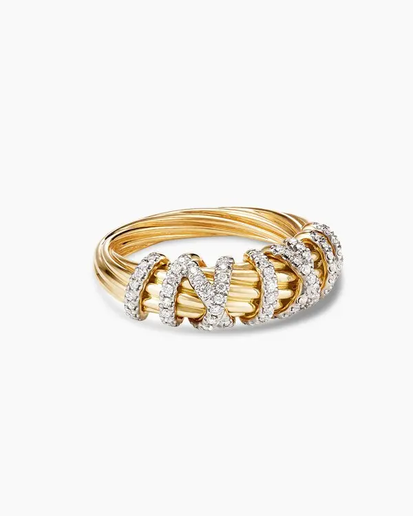 David Yurman 18k Yellow Gold Helena Ring With Diamonds