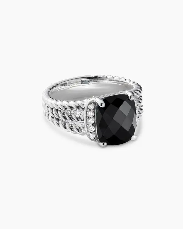 David Yurman Petite Wheaton Ring - Black Onyx