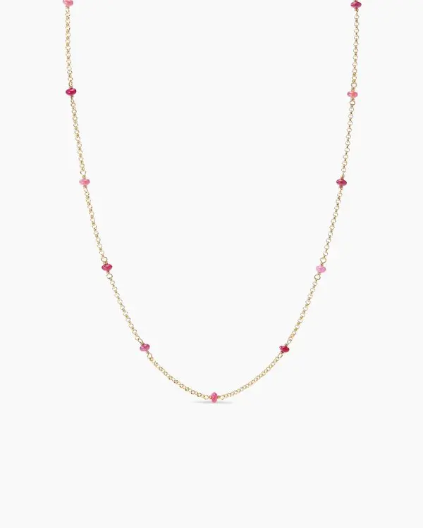 David Yurman Cable Collectibles Bead And Chain Necklace With Rubies - Ruby