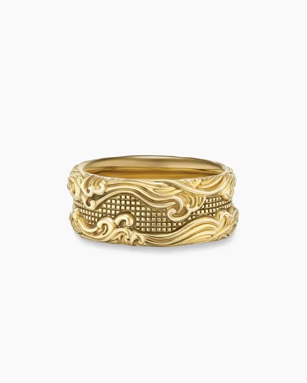 David Yurman Waves Band Ring - All 18k Yellow Gold