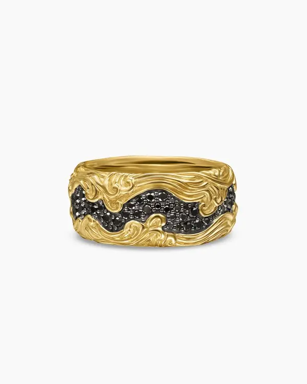 David Yurman Waves Band Ring - Black Diamond