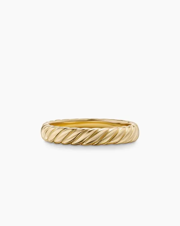 David Yurman Cable Band Ring In 18k Yellow Gold - All 18k Yellow Gold