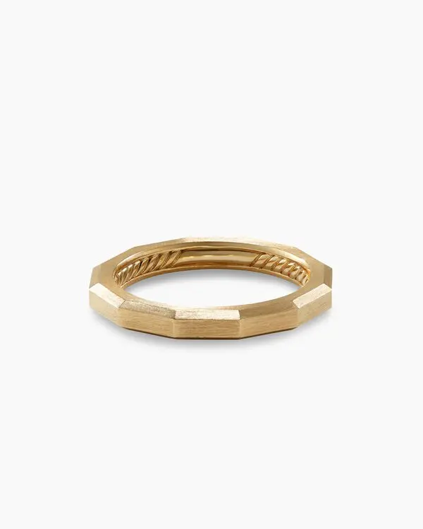 David Yurman Dy Delaunay Faceted Band Ring In 18k Yellow Gold - All 18k Yellow Gold