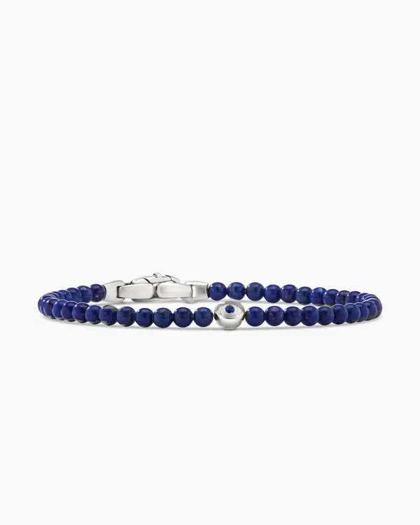 David Yurman Sterling Silver Spiritual Beads Evil Eye Bracelet - Lapis/sapphires