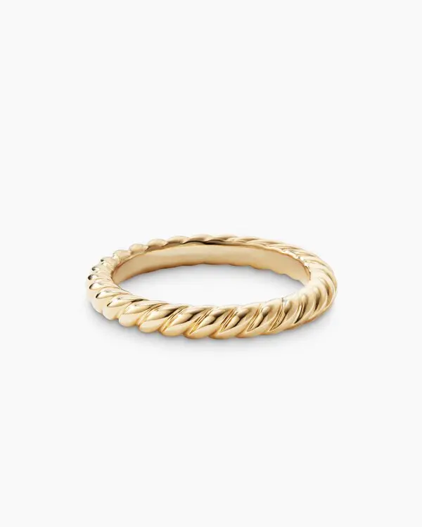 David Yurman Dy Cable Band Ring In 18k Yellow Gold - All 18k Yellow Gold