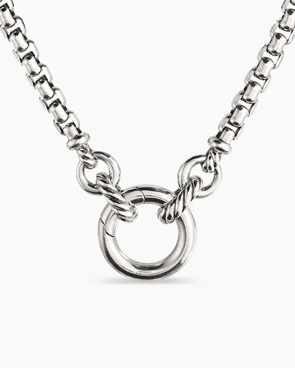 David Yurman Smooth Amulet Box Chain Necklace - All Sterling Silver