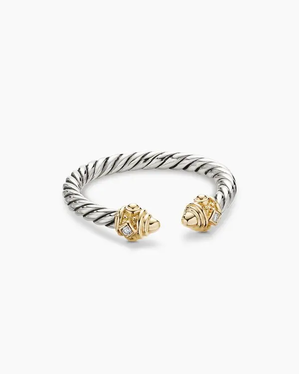 David Yurman Renaissance® Ring In Sterling Silver With 14k Yellow Gold, Pearls And Diamonds - Gold Dome