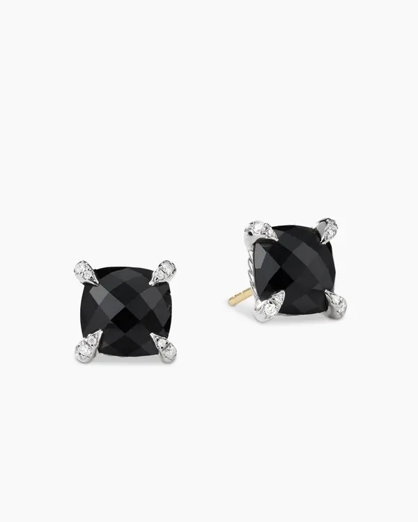 David Yurman Chatelaine® Stud Earrings With And Diamonds - Black Onyx