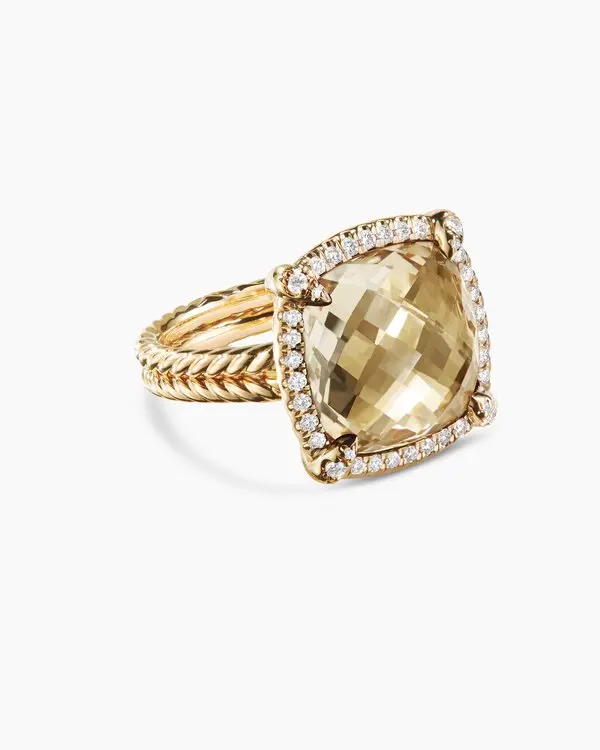 David Yurman Chatelaine® Ring With And Diamonds - Champagne Citrine
