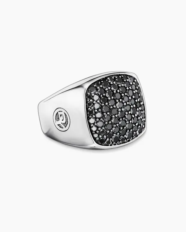 David Yurman Streamline® Signet Ring In Sterling Silver With Black Diamonds - Black Diamond