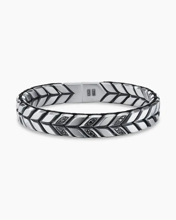 David Yurman Chevron Woven Bracelet - Black Diamond