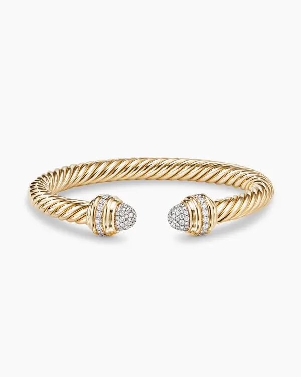 David Yurman Cablespira® Bracelet In 18k Yellow Gold With Diamonds - Diamond