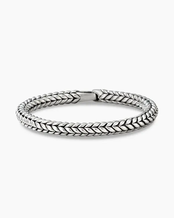 David Yurman Chevron Station Bracelet - All Sterling Silver