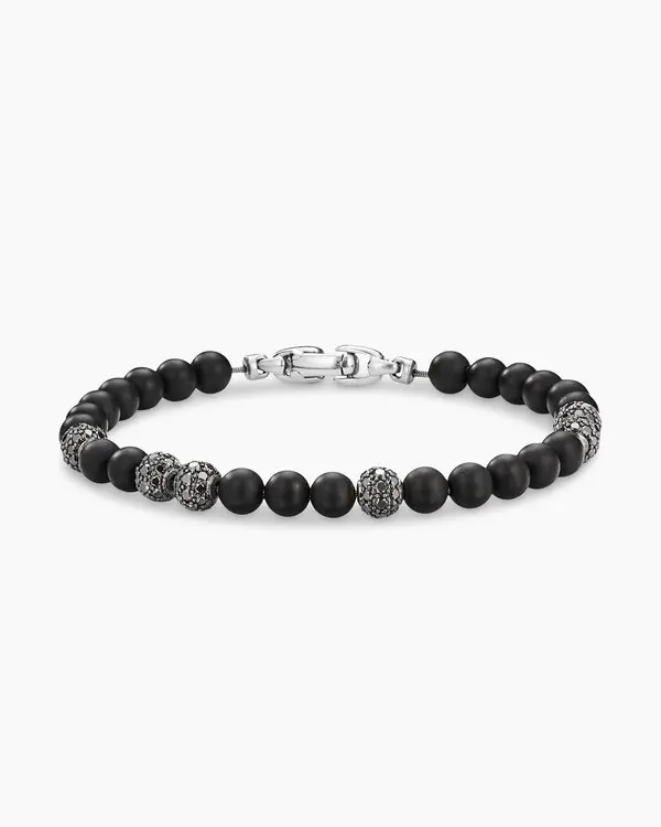 David Yurman Spiritual Beads Bracelet With Onyx And - Black Onyx/black Diamonds