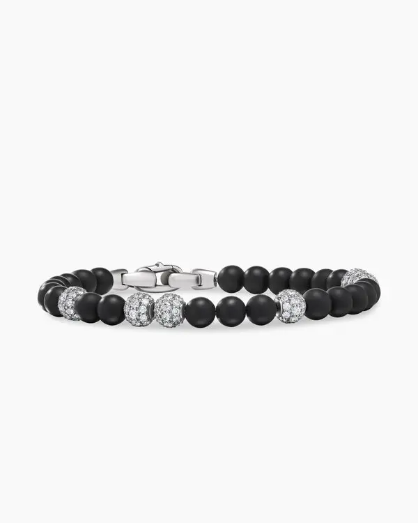 David Yurman Spiritual Beads Bracelet With Onyx And - Black Onyx/diamonds