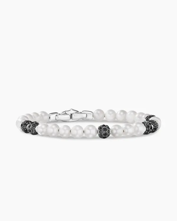 David Yurman Spiritual Beads Bracelet With Onyx And - Pearl/black Diamond
