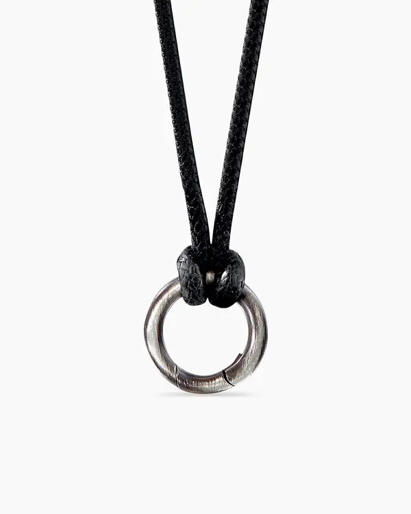 David Yurman Circle Amulet Necklace - Wax/black