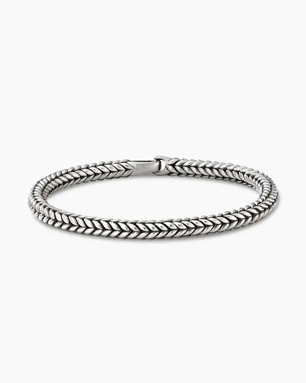 David Yurman Chevron Bead Bracelet - All Sterling Silver