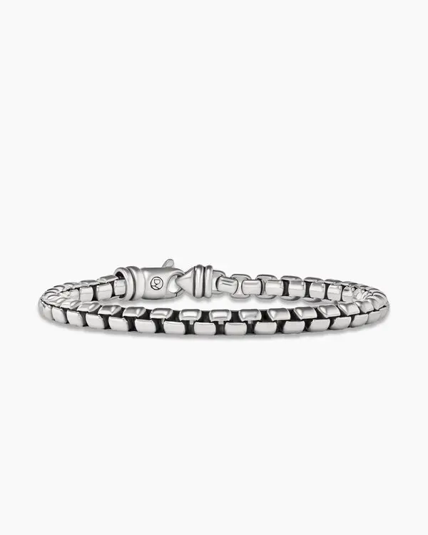 David Yurman Sterling Silver Box Chain Bracelet - All Sterling Silver
