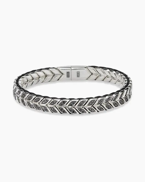 David Yurman Chevron Woven Bracelet - Black Diamond