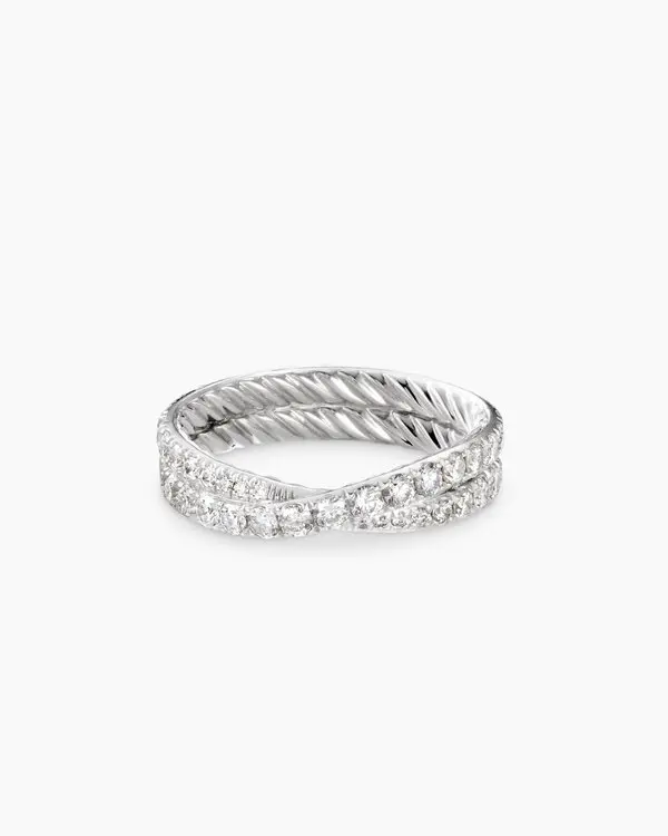 David Yurman Dy Crossover® Platinum Band Ring - Diamond