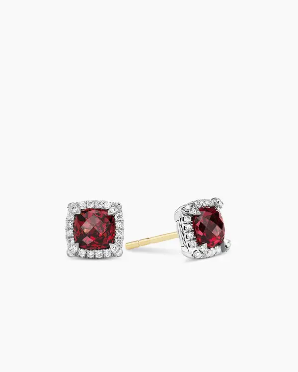 David Yurman Petite Chatelaine Stud Earrings - Rhodolite Garnet