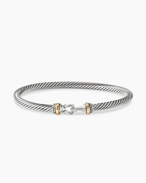 David Yurman Buckle Classic Cable Bracelet - Sterling Silver/18k Yellow Gold