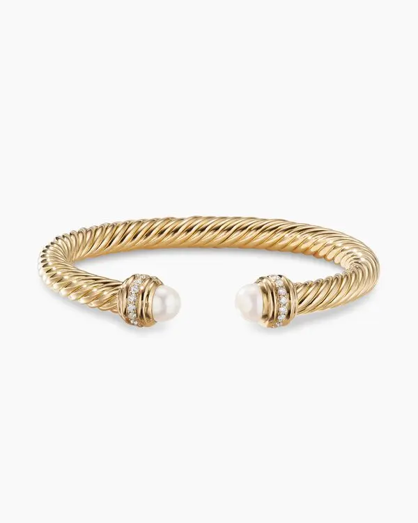 David Yurman Cablespira® Bracelet With Diamonds - Pearl