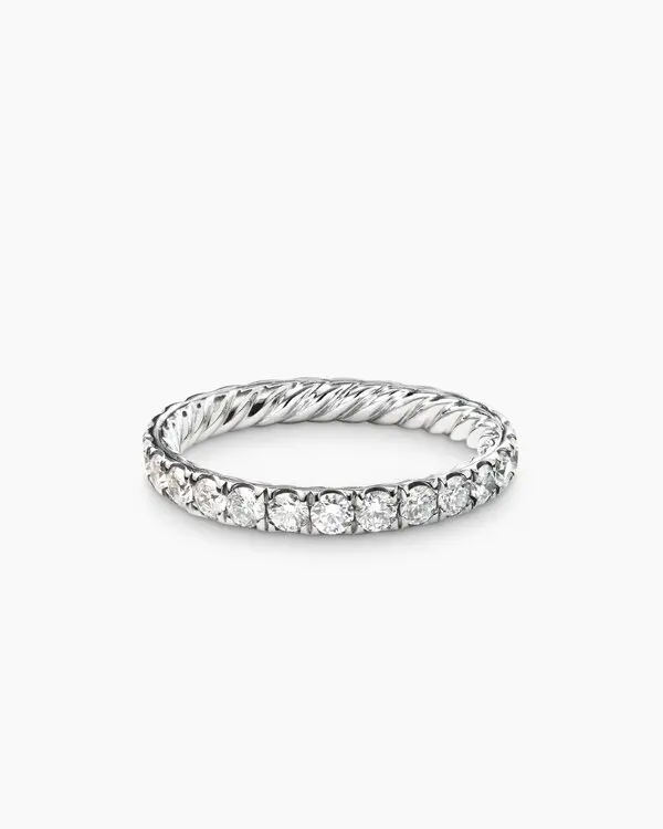 David Yurman Dy Eden Band Ring In Platinum With Diamonds - Diamond