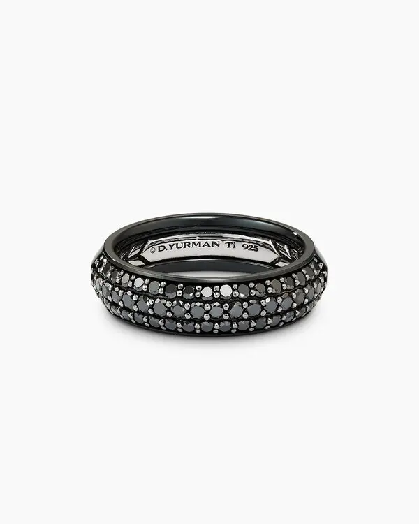 David Yurman Beveled Band Ring With Black Diamonds - Black Diamond