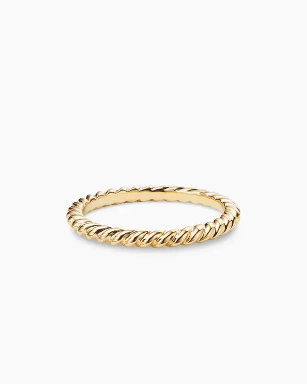 David Yurman Dy Cable Band Ring In 18k Yellow Gold - All 18k Yellow Gold