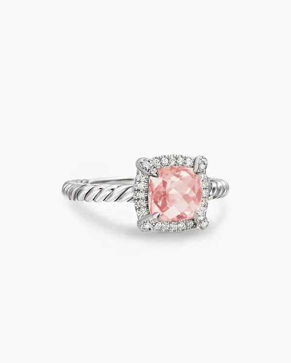 David Yurman Petite Chatelaine Ring With And Diamonds - Morganite
