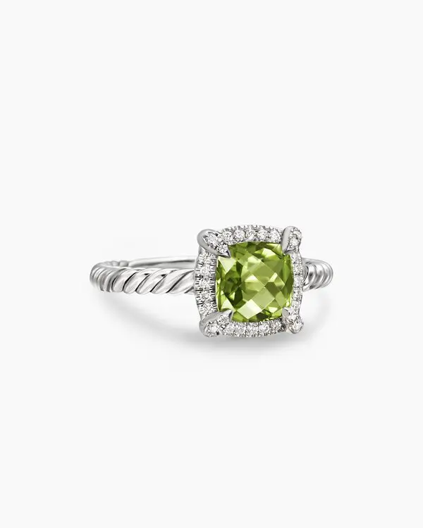 David Yurman Petite Chatelaine Ring With And Diamonds - Peridot