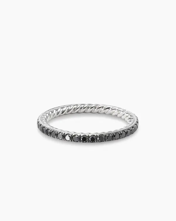 David Yurman Dy Eden Platinum And Band Ring - Black Diamond