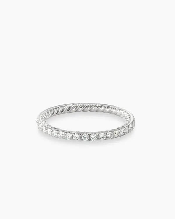 David Yurman Dy Eden Platinum And Band Ring - Diamond