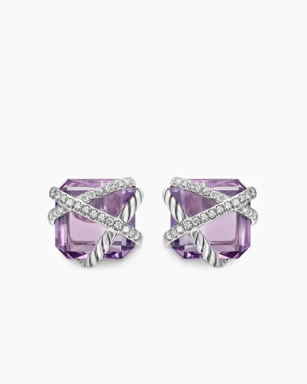 David Yurman Cable Wrap Stud Earrings - Lavender Amethyst
